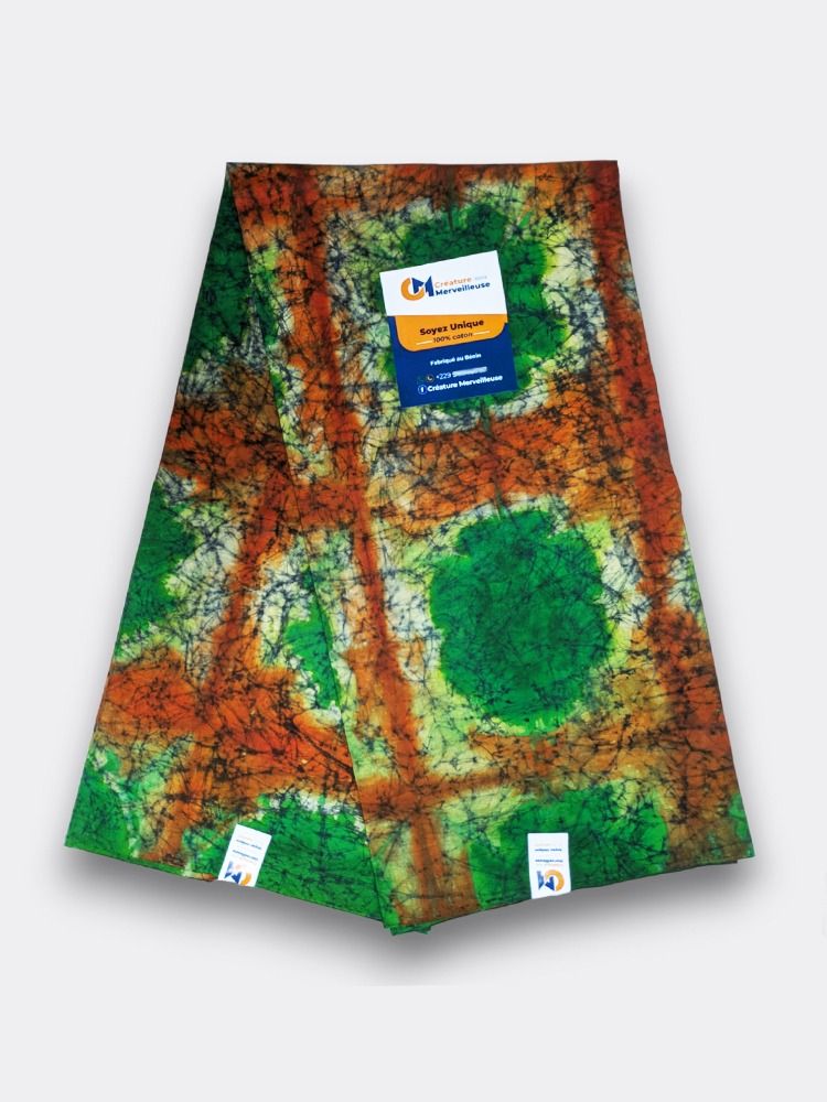 Pagne africain, Tissu Batik Violet Fleuri–Jardin Étoilé, Motif Eclat d'Eden